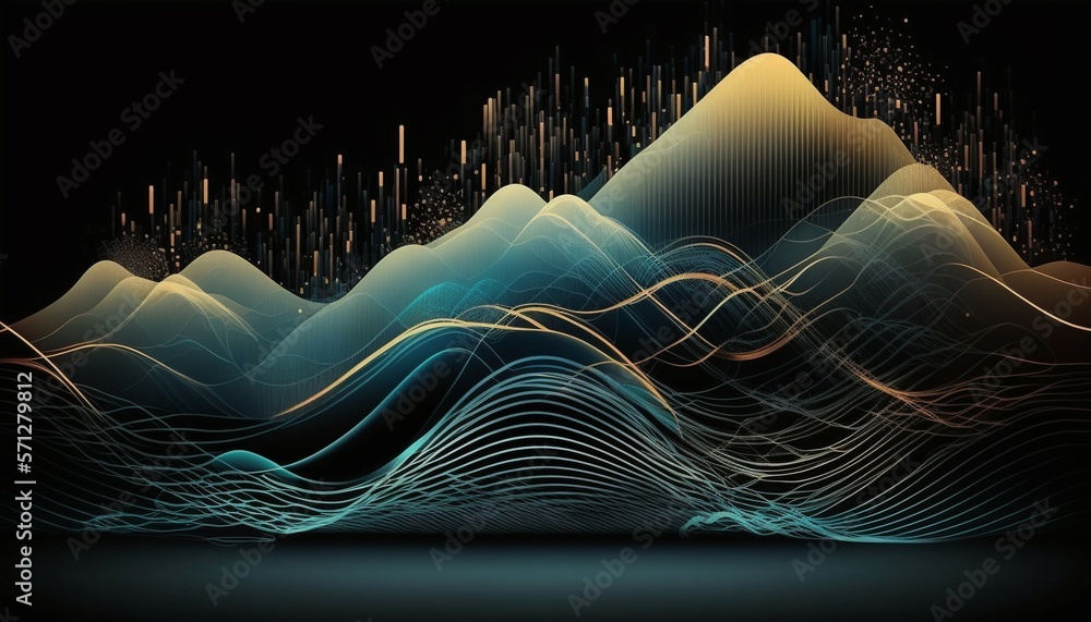 visualization of realms. technology background Data flow concept ...