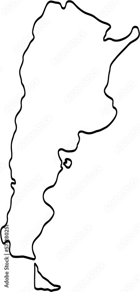 doodle freehand drawing of argentina map. Stock Illustration | Adobe Stock