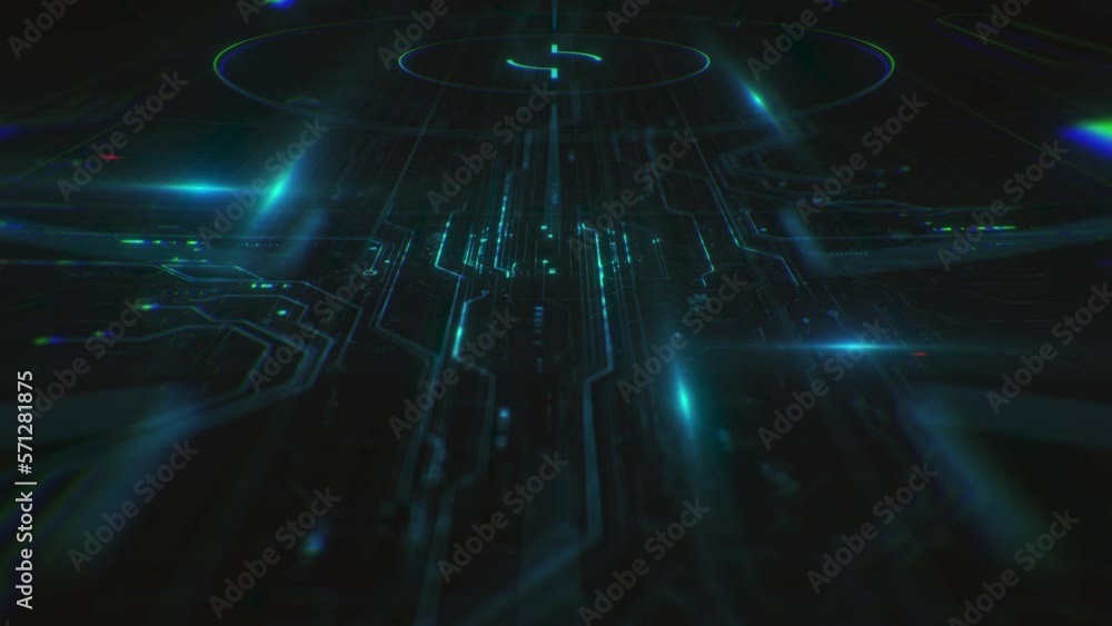 High Tech Hud Digital Circuit Background/ 4k motion graphics of a ...