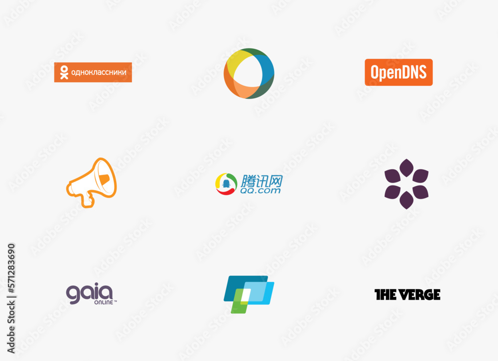 Famous internet brand logo collection. Most popular internet brand logo ...