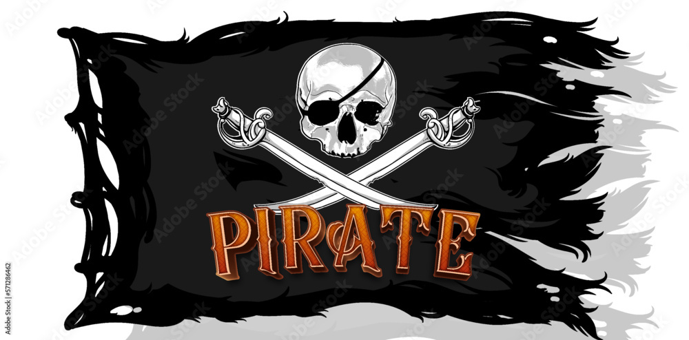 Drapeau pirate. ripped tear grunge old fabric texture of the pirate ...