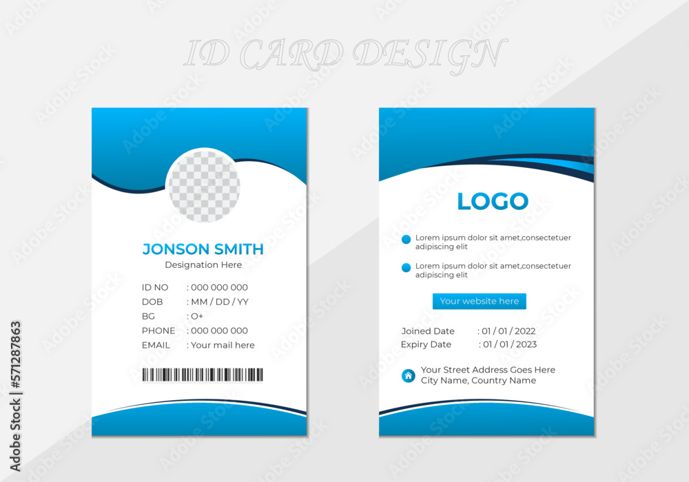 Vetor de ID card template. creative and modern ID card template. do ...
