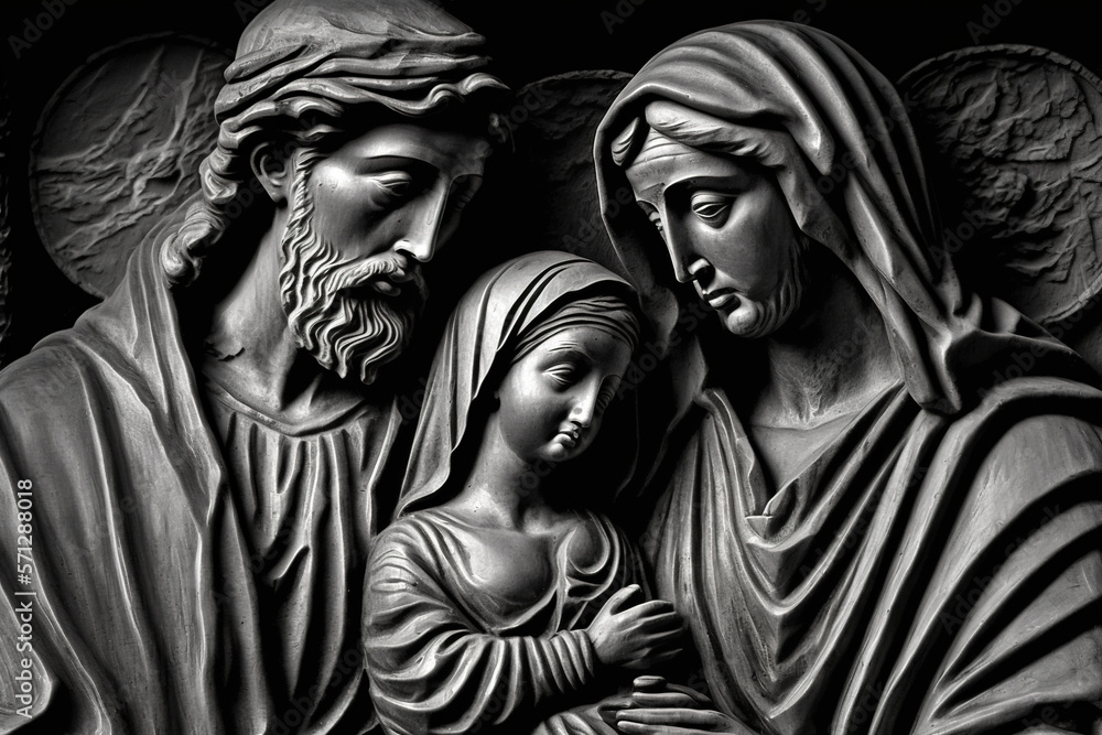 The Holy Family: Mary, Joseph, and Jesus, together as a loving family ...