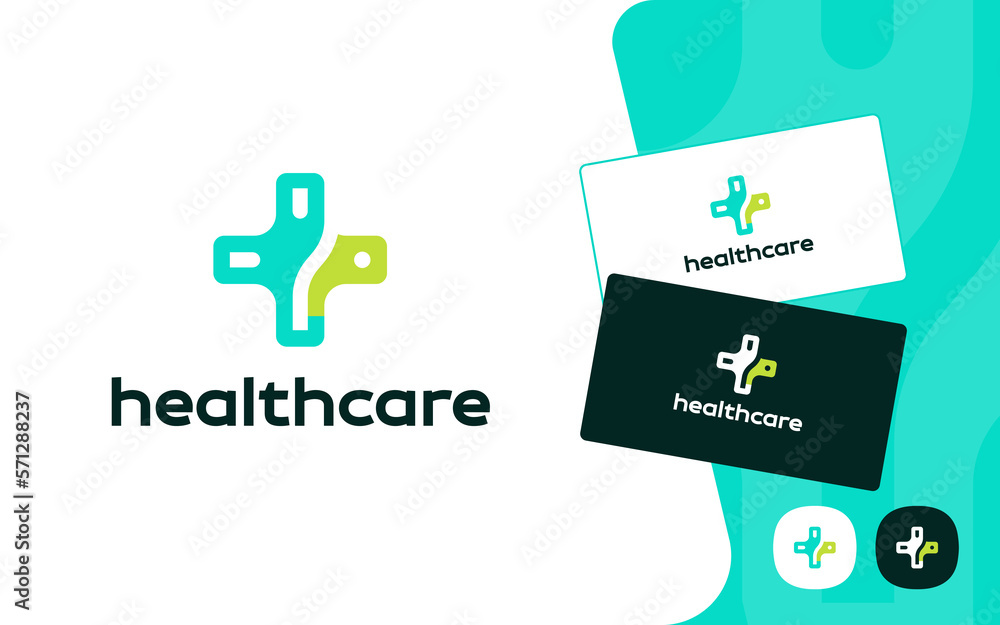 Health and Pharmacy Logo Vector Template with Cross for Branding and ...