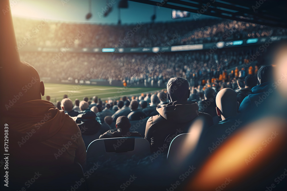 Cinematic Football stadium background with full of crowded audience ...