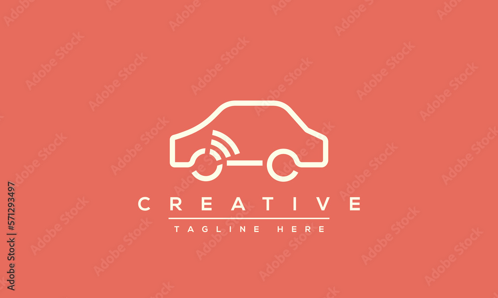 Modern smart car logo vector illustration, Smart mobility, wi-fi ...
