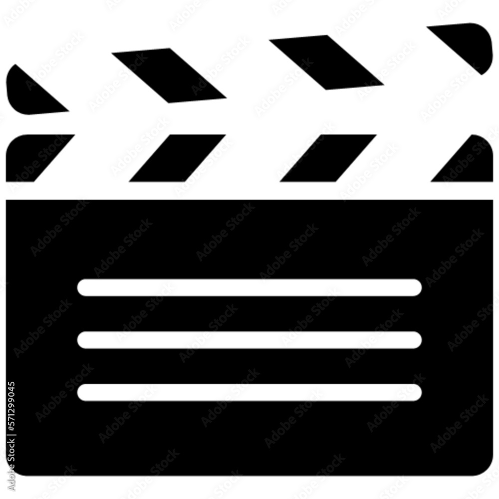 movie clapper vector, icon, symbol, logo, clipart, isolated. vector ...