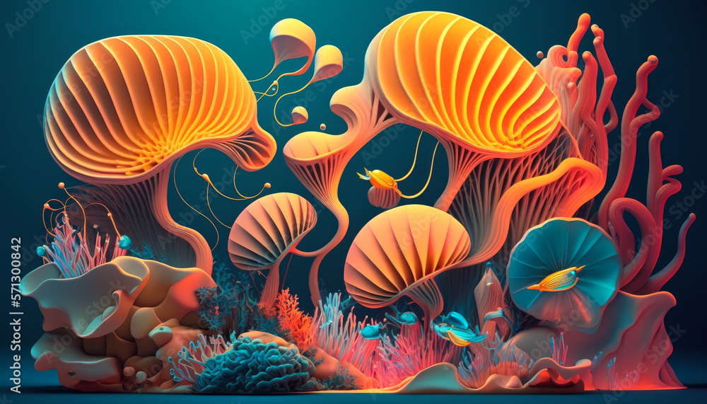 Exploring the Depths: An Underwater World Filled with Glowing Sea ...