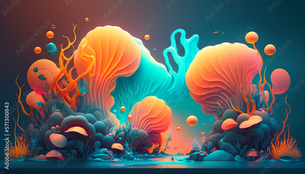 Exploring the Depths: An Underwater World Filled with Glowing Sea ...