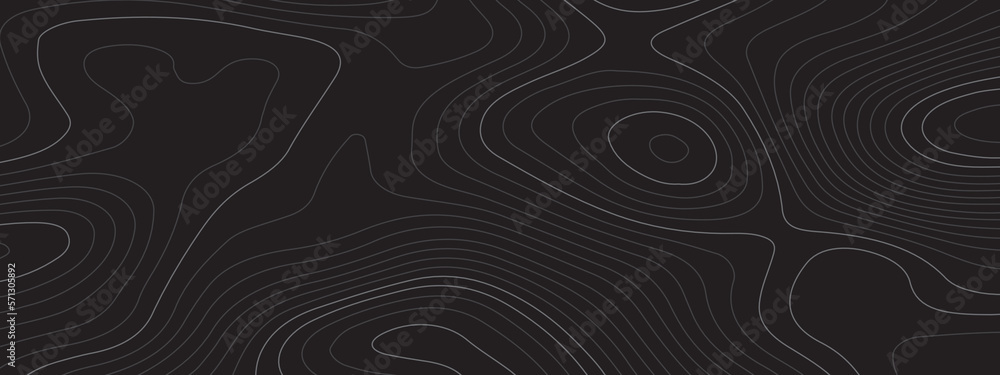 Black and white lines topography map background Topographic linear ...