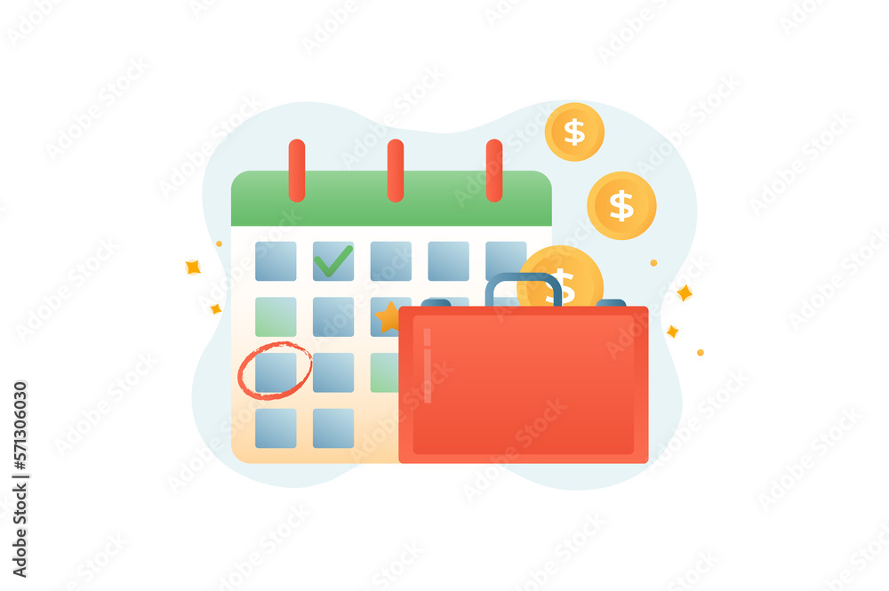 Planning financial budget gradient icons concept scene in the flat ...