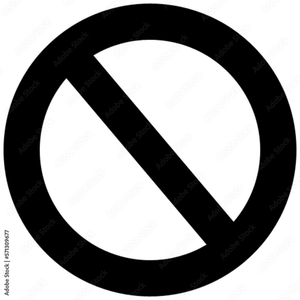 no sign vector, icon, symbol, logo, clipart, isolated. vector ...