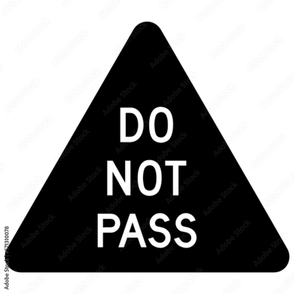 Do Not Pass Sign Vector Icon Symbol Logo Clipart Isolated Vector Illustration Vector