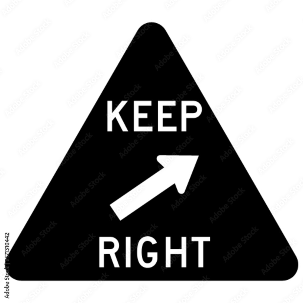 keep right sign vector, icon, symbol, logo, clipart, isolated. vector ...