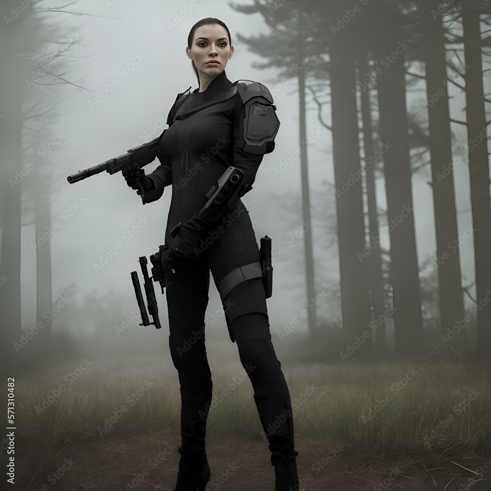 Futuristic Armed Tactical Character - Created Using Generative AI Tools ...