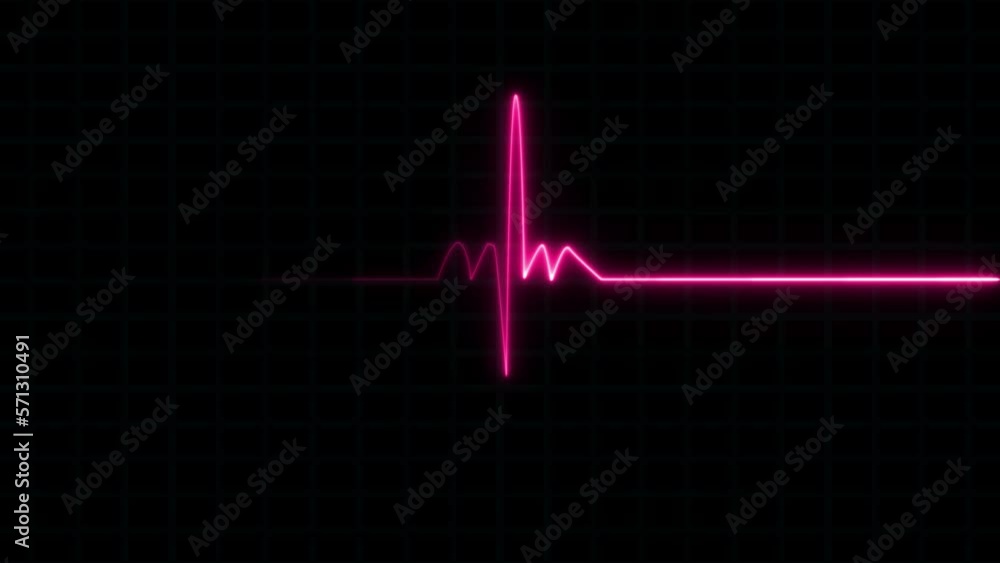 abstract beautiful pupil color neon line heart beat line animation .4k ...