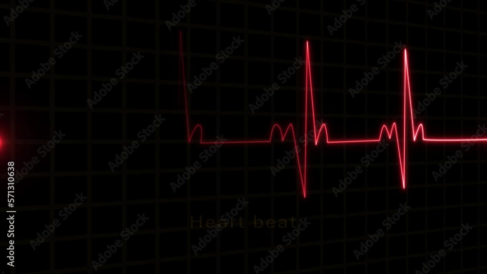 abstract beautiful pupil color neon line heart beat line animation .4k ...