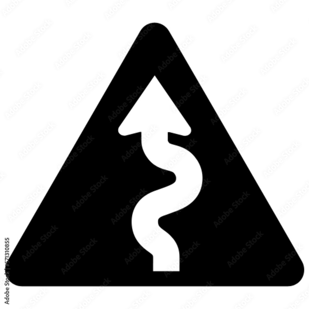 windy road sign vector, icon, symbol, logo, clipart, isolated. vector ...