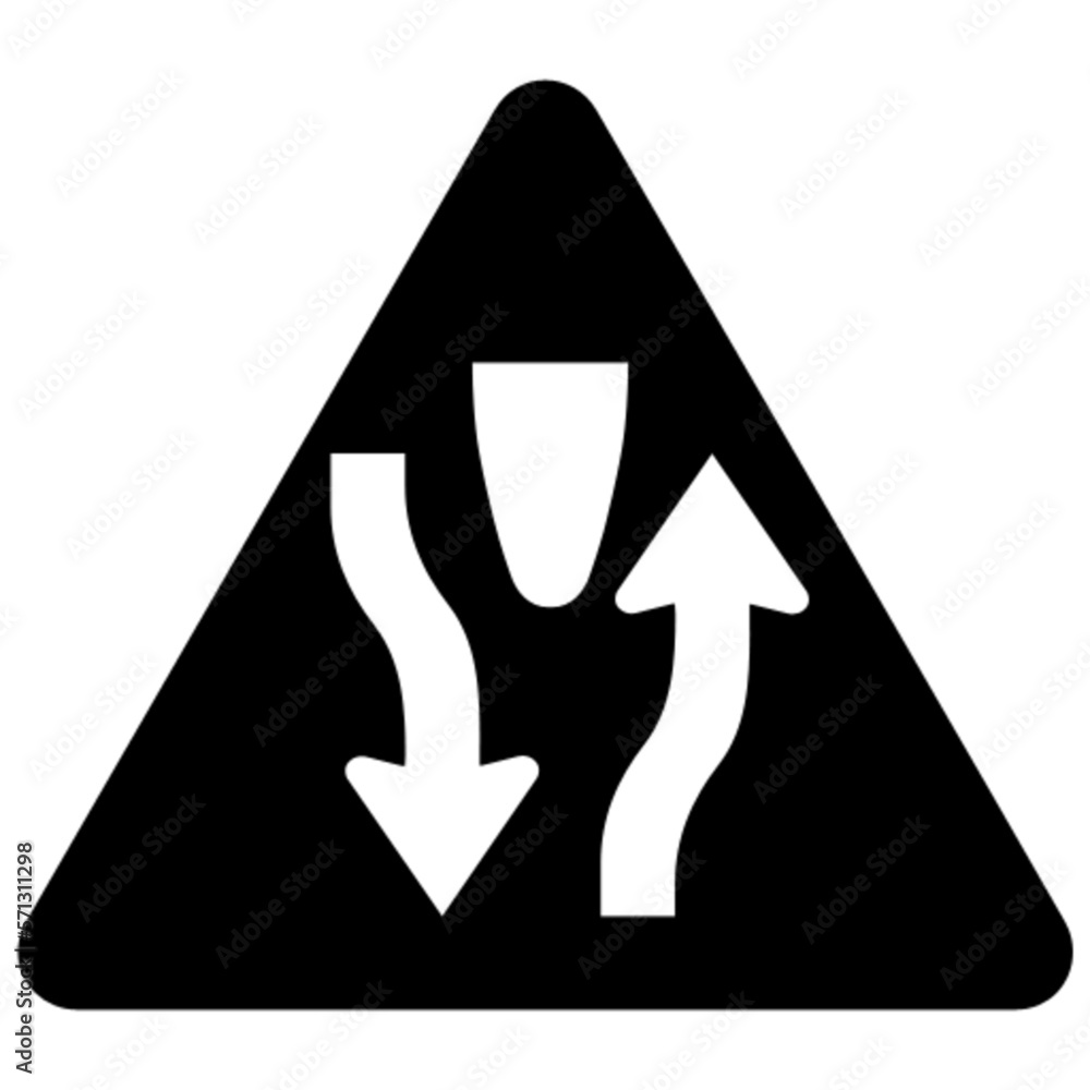 dual carriageway ahead sign vector, icon, symbol, logo, clipart ...