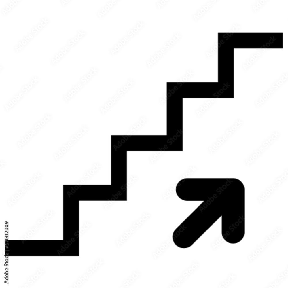 stairs up vector, icon, symbol, logo, clipart, isolated. vector ...