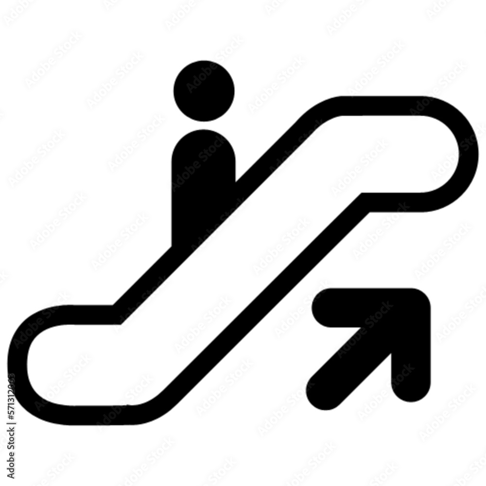 escalator up vector, icon, symbol, logo, clipart, isolated. vector ...