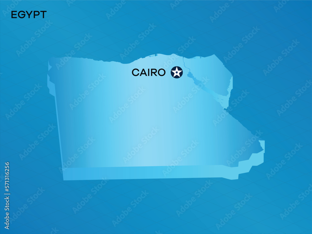 Egypt 3D Isometric map with Capital Mark Cairo Vector Illustration ...