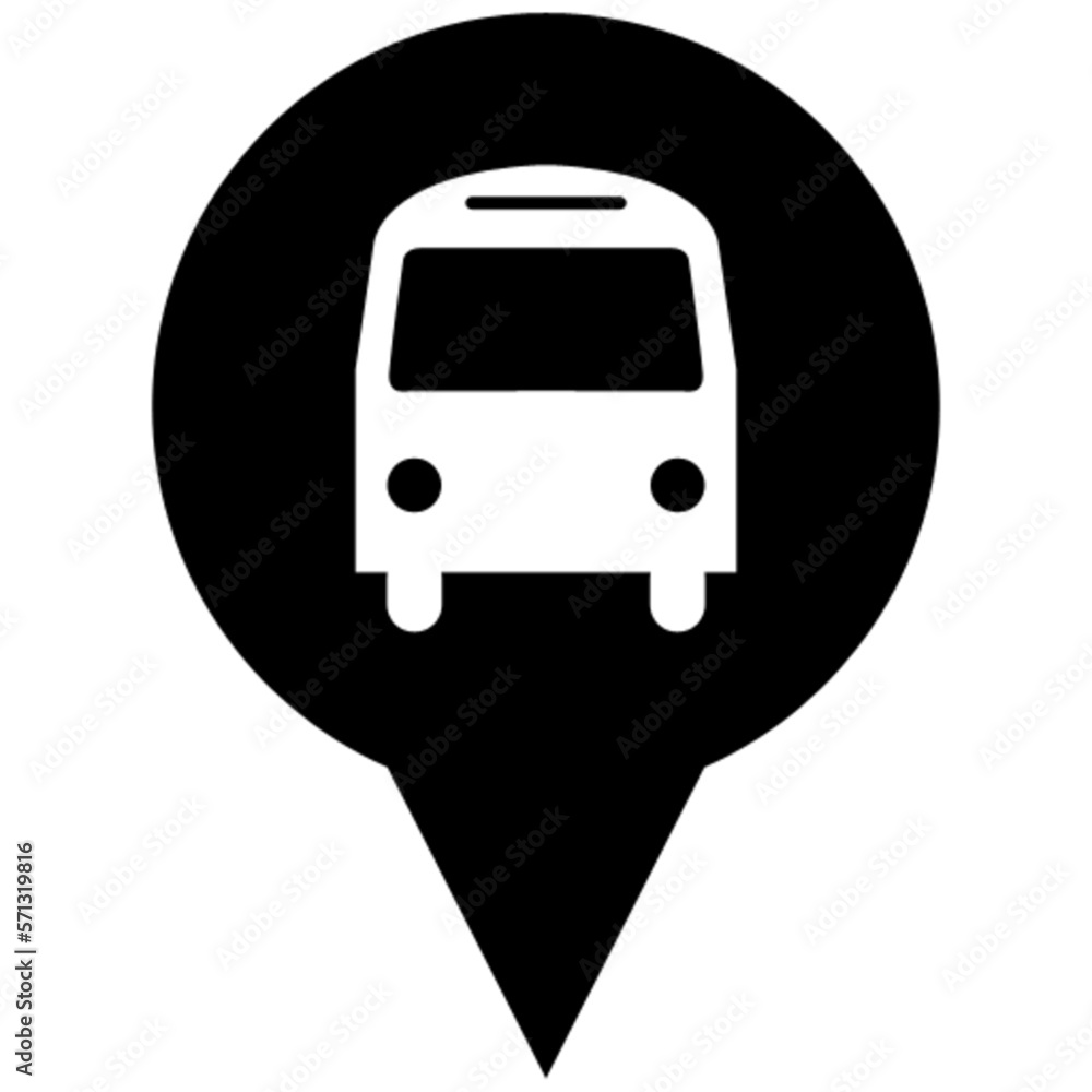 location mark bus vector icon symbol logo clipart isolated. vector ...
