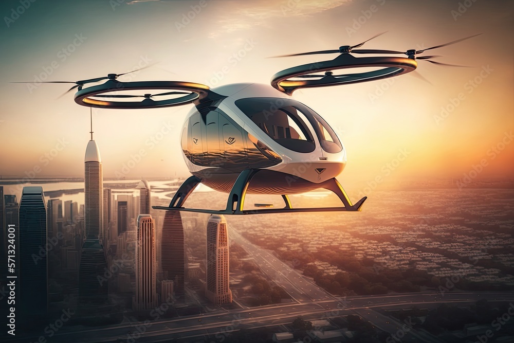 Future of urban air mobility, city air taxi, UAM urban air mobility ...