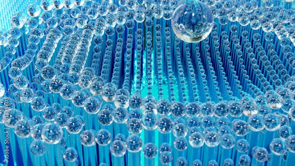 Abstract Geometric Pattern Of 3d Render Spheres Loop Motion Design Waves Of Spheres Moving Up