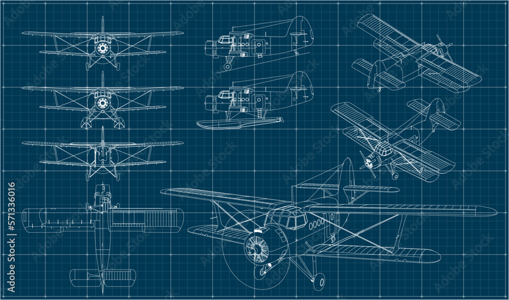 Military and civil aircraft. Biplane of the times of the USSR ...