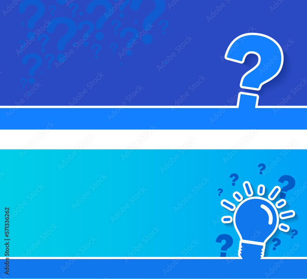 light bulb and Question mark on blue background. Creative thinking ...
