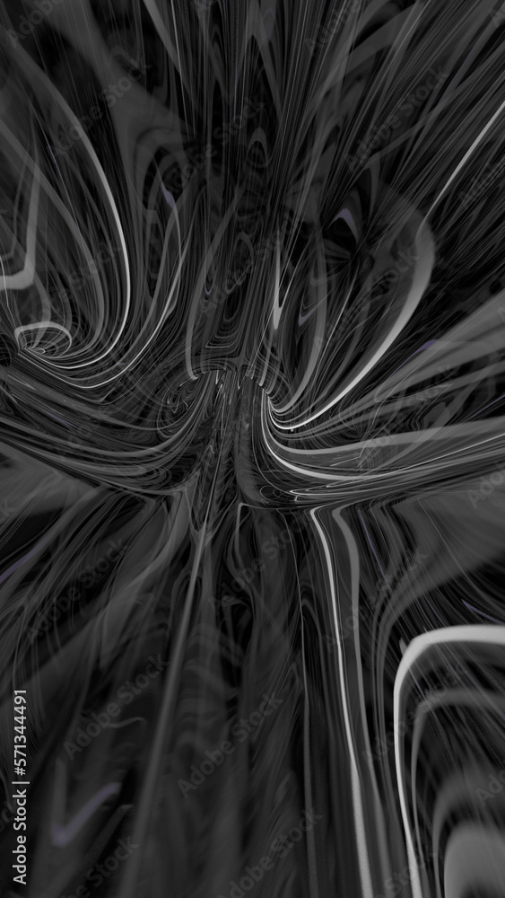 Ilustracja Stock: portait vertical Abstract dark grey metallic curved ...