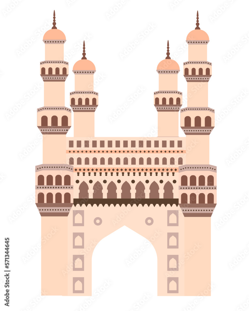 Vector ilustration of Charminar , Charminar is a mosque and monument ...