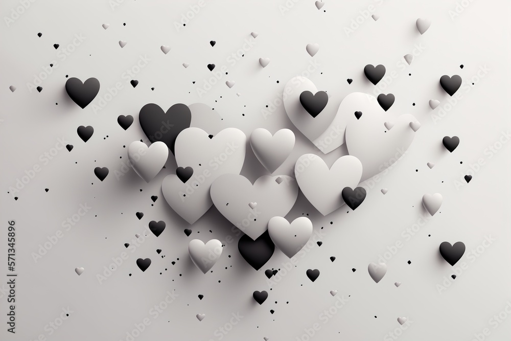 Heart Background, hearts of different shapes and colors for a greeting ...