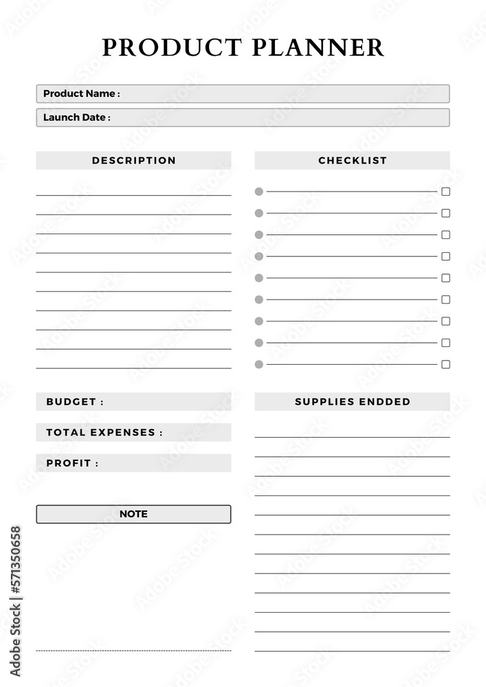 Minimalist planner pages templates. Printable Life & Business Planner ...