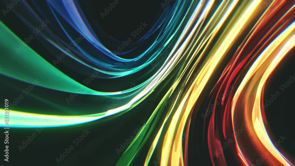 Abstract Rainbow Light Energy Strokes Background/ 4k animation of an ...