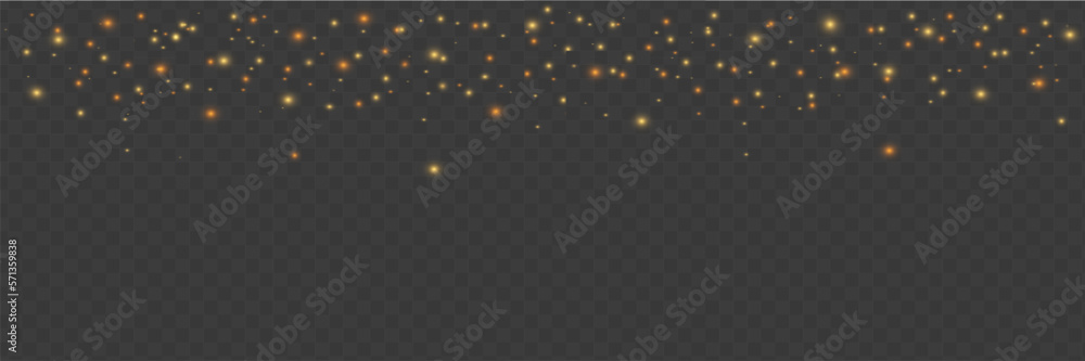 Yellow sparks glitter special light effect. Vector sparkles on ...
