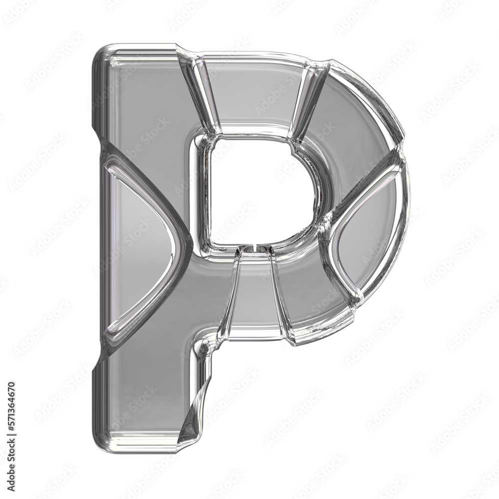 Silver symbol with inlays. letter p Stock Illustration | Adobe Stock