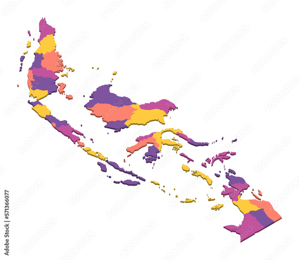 Indonesia political map of administrative divisions - provinces and ...