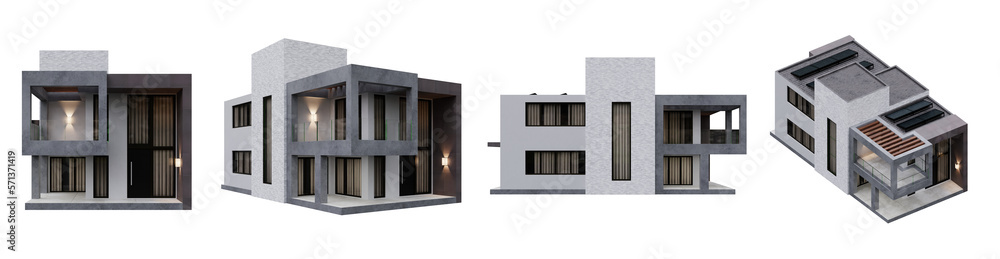 Modern house isolated Stock Photo | Adobe Stock