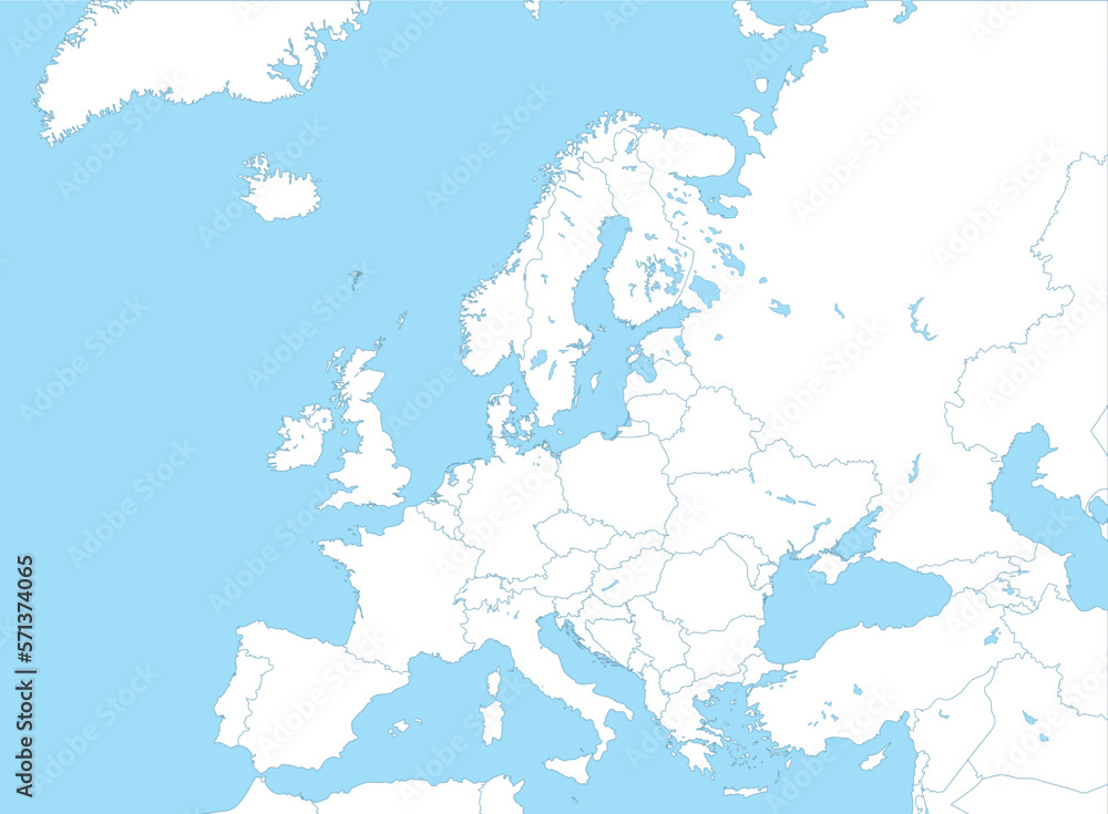 Political map of Europe with borders Stock Vector | Adobe Stock