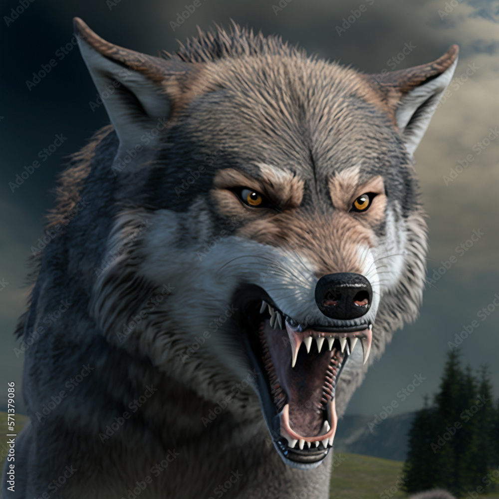 Wolf Snarling