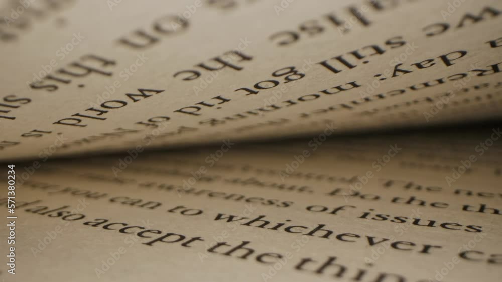 Book page super closeup in motion Stock Video | Adobe Stock