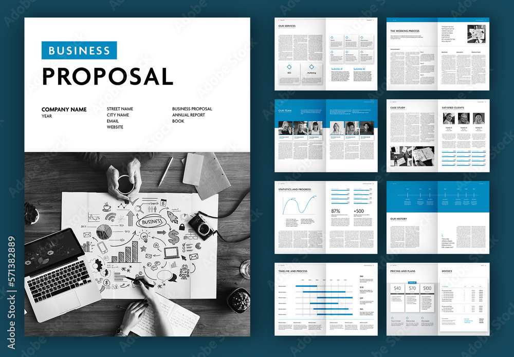 Business Proposal Brochure Layout Stock Template | Adobe Stock