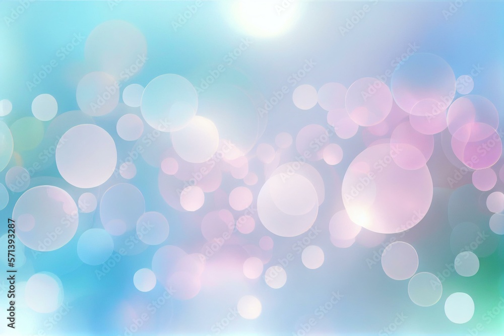 Abstract blurred vivid spring summer light delicate pastel pink blue bokeh background texture ...