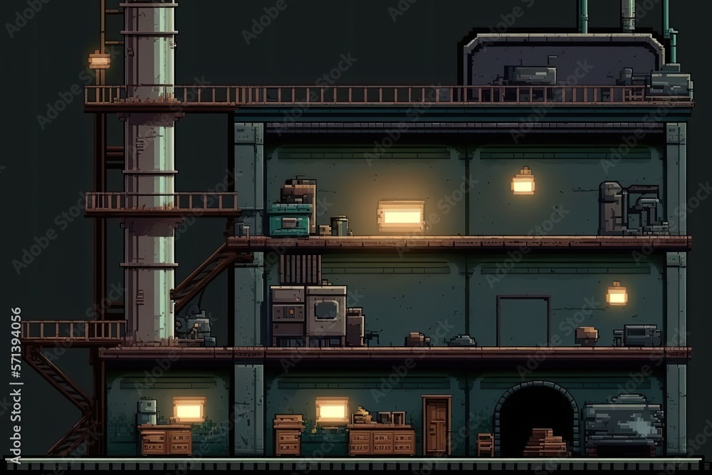 Illustration of a platform game level design - Created with Generative ... Illustration of a platform game level design - Created with Generative ...