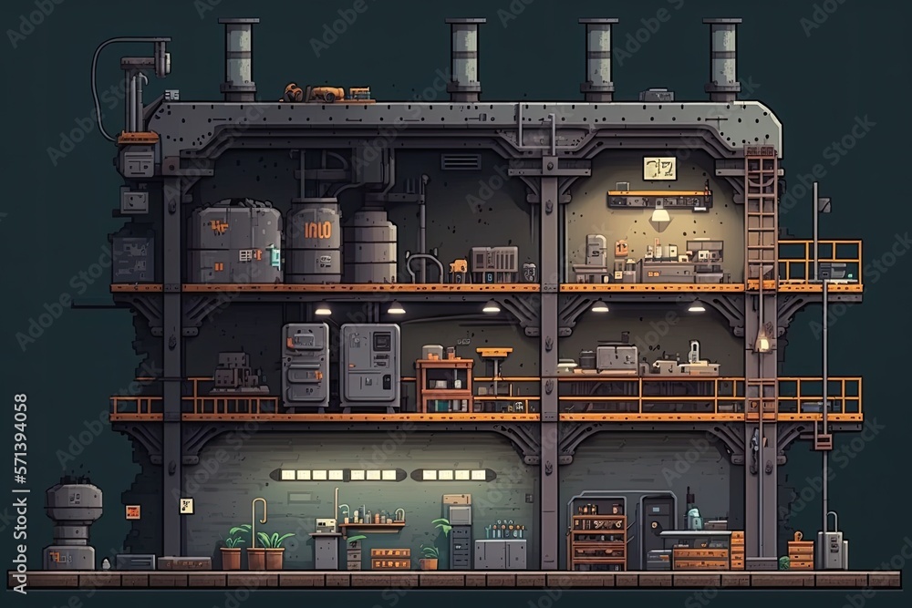 Illustration of a platform game level design - Created with Generative ... Illustration of a platform game level design - Created with Generative ...