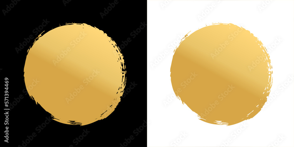 Vector gold circle frame set. Vector illustration for invitation or ...