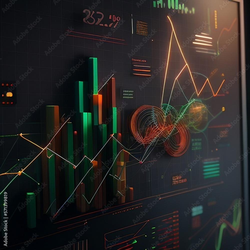 Ilustracja Stock: Vibrant Stock Market Visuals. Dynamic News Thumbnail ...