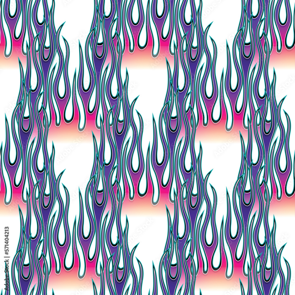 Vecteur Stock Burning fire flame seamless pattern vector art image ...